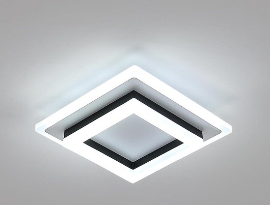 Badkamer lamp Moderne LED Plafondlamp 24W Zwarte Vierkante Acryl ...
