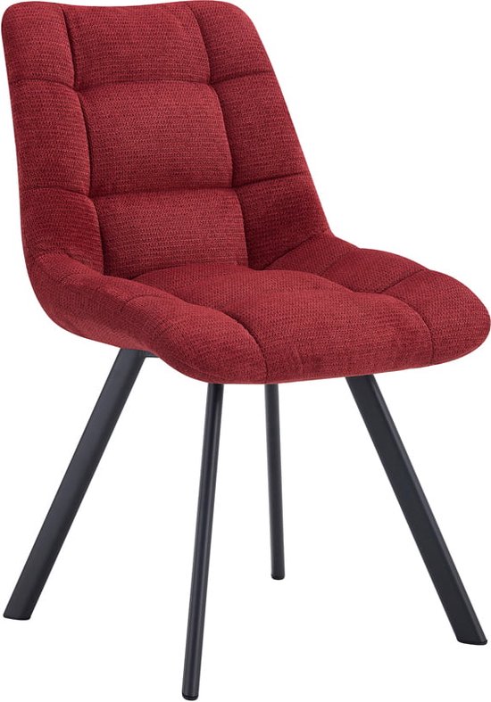 Stoel Margot Rood - Metaal - Stof - Set van 2 - Zithoogte 49 cm ...