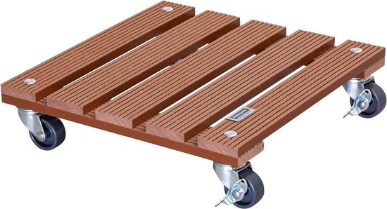 Plantentrolley 75 cm terracotta FSC hout-kunststof I binnen buiten I 2 ...