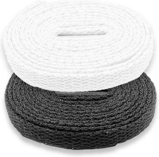 Black & White Color Pack - 2 Kleuren - Sneakerveters - Veters - Plat ...