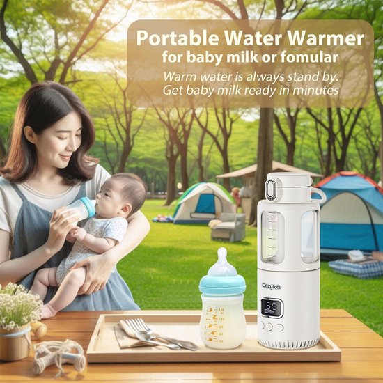 Draagbare Draadloze Flessenwarmer met Thermoskan voor Pasgeborenen – 350 ml, USB,... | bol