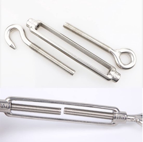 Luvetrex ® Draadspanner, 4-pack, verstelbare spanschroef van roestvrij ...