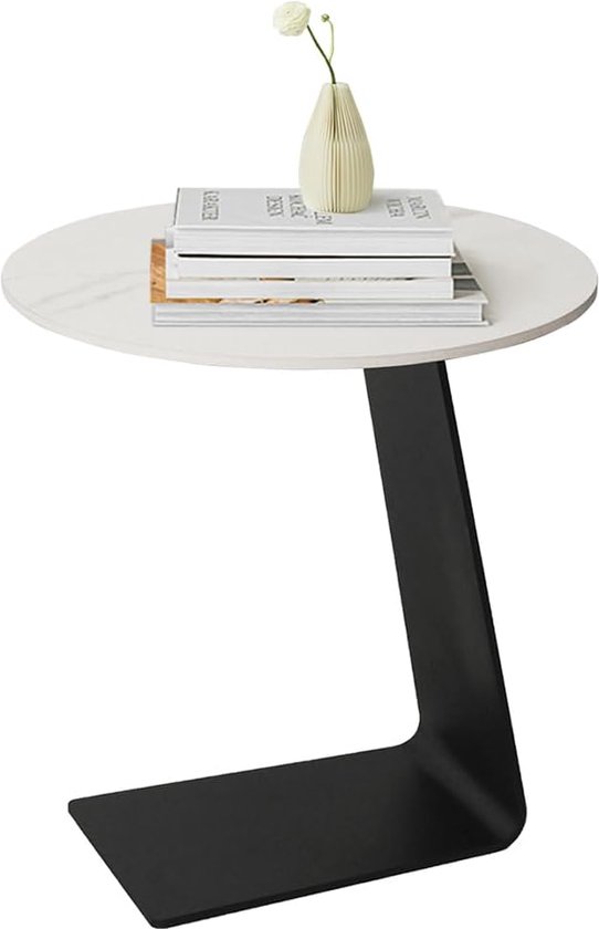 JGS Moderne C-vormige bijzettafel - Marmeren laptop tafel - Metaal ...