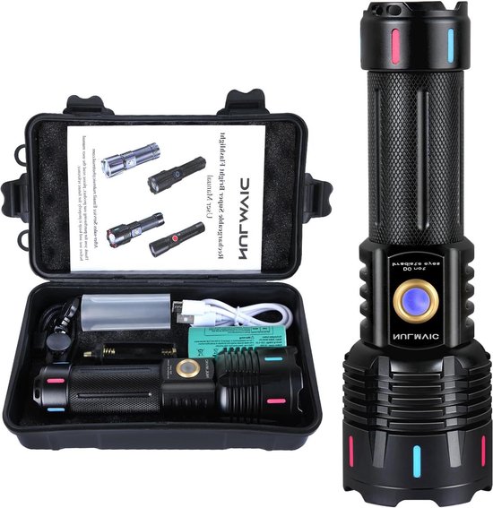 Extreem heldere LED-zaklamp - 30000 Lumen - Oplaadbaar via USB ...