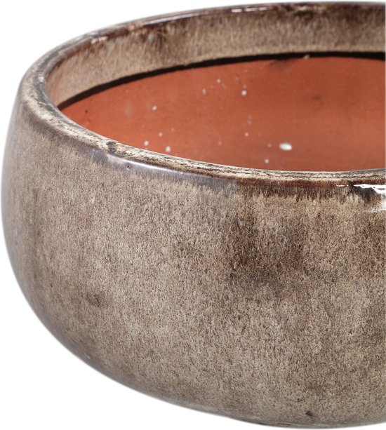 PTMD Nayaa Brown Ceramic Pot Round SV2 | bol
