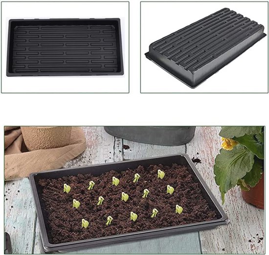 Kweekbakken 54x28x6 cm - Set van 10 zonder drainagegaten voor Zaaien ...