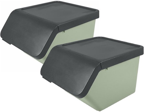 Sunware Sigma Home sorteer bak met deksel - 2x - afvalbak - groen ...