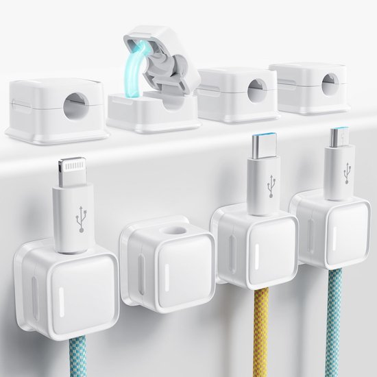 Magnetische Kabel Organiser Set van 6 - Kabelbeheer voor Bureau en ...