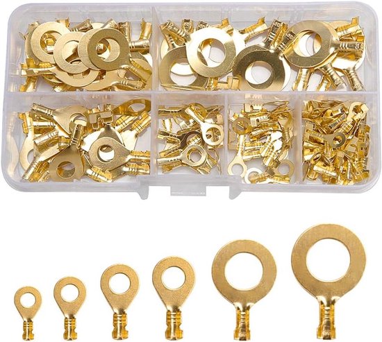 150 Stuks Messing Ring Terminal Kabelschoenen Draad Terminal Crimp ...