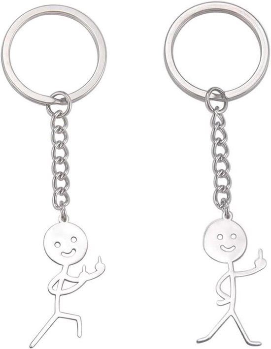 1. Set van 2 Grappige Smiley Gezicht Sleutelhangers - Trendy en ...