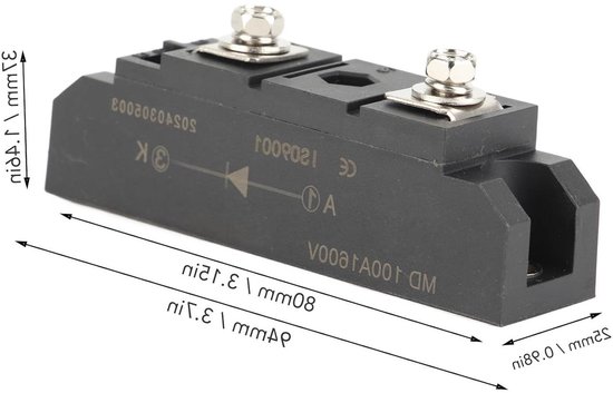 Terminal Brug Gelijkrichter 100A 1600 V Diode Power Module met Koperen ...