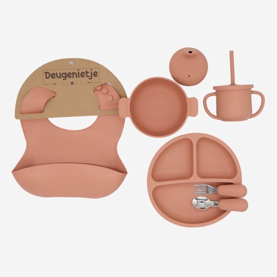 Kinderserviesset - ijzer bestek - large - peach | bol