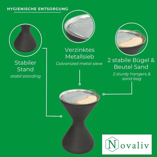 Novaliv 3x staande asbakken voor buiten 60cm hoog 40cm Ø inclusief 3x ...