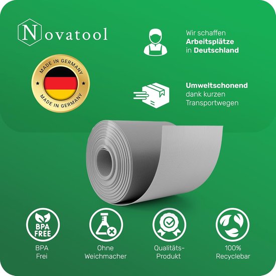 Novatool Premium PP 125m rollen privacy strips voor dubbelstaafmat hekwerk raam GRIJS... | bol
