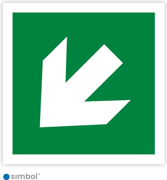 Simbol® - Sticker Pijl Schuin 45 graden - Formaat 25 x 25 cm. | bol