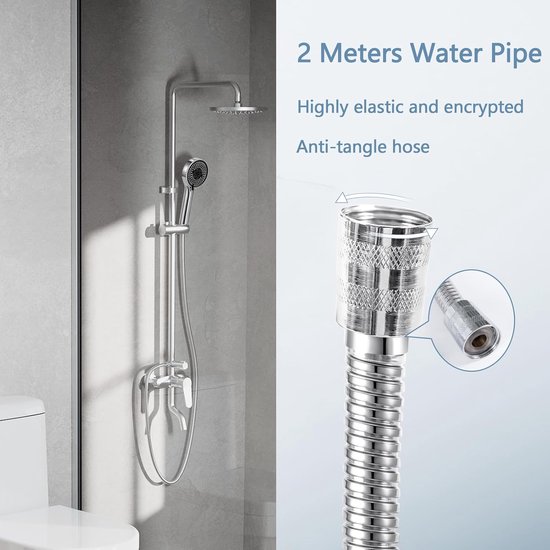 Universele douchekop met slang - spaardouchekop - 5 straalsoorten | bol