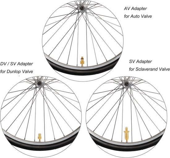 Fietsventiel adapter set - geschikt voor diverse ventielen - 10 stuks | bol