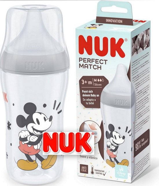 NUK | Disney Baby | Mickey Mouse | Perfect Match Babyfles | 3 m+ | 260 ml | 260 ml | bol