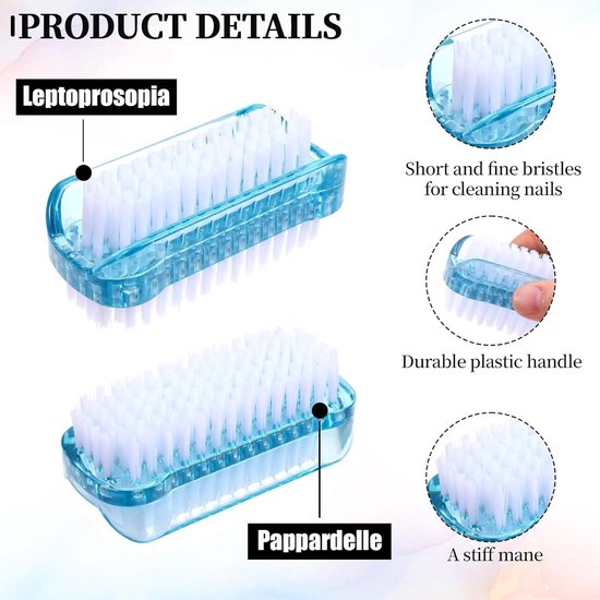 4 stuks kunststof handborstels nagelborstel met harde borstelharen - dubbelzijdige... | bol