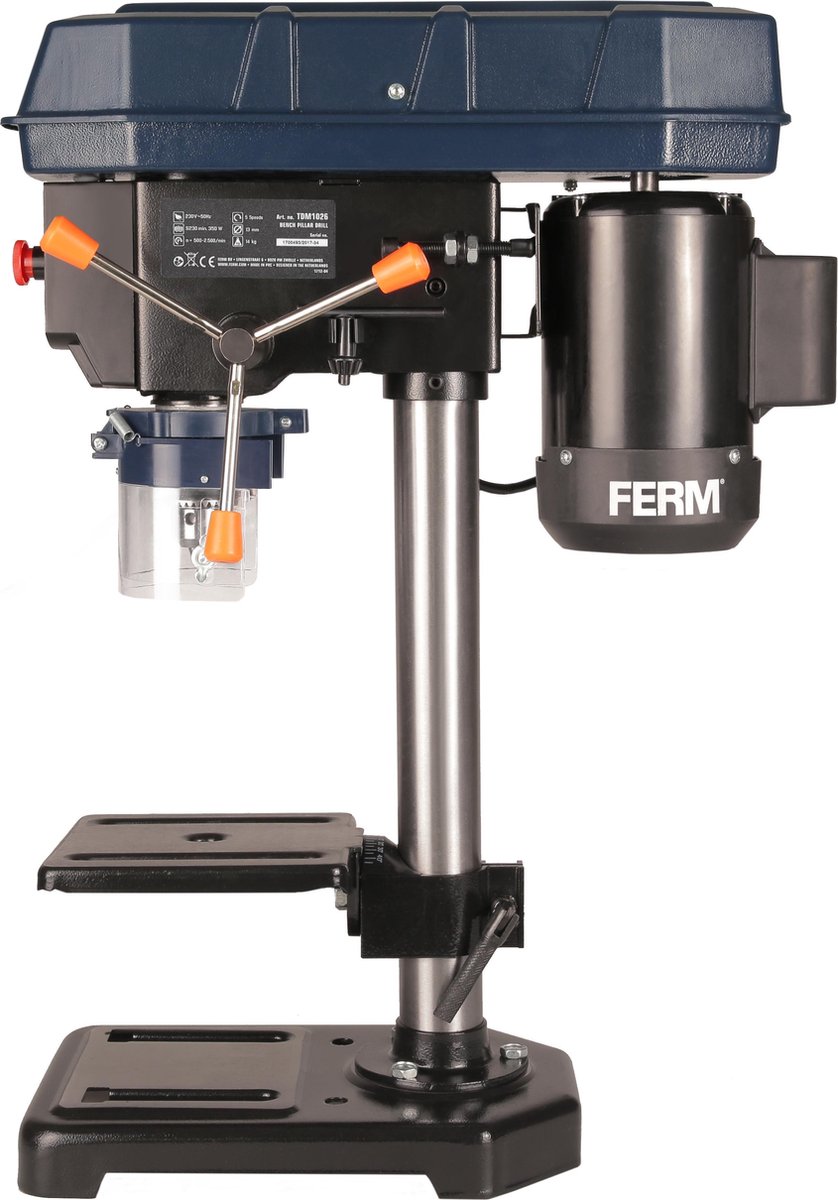 FERM Tafelboormachine - Kolomboor - 350W - Max. boordiepte: 52mm - 5 ...