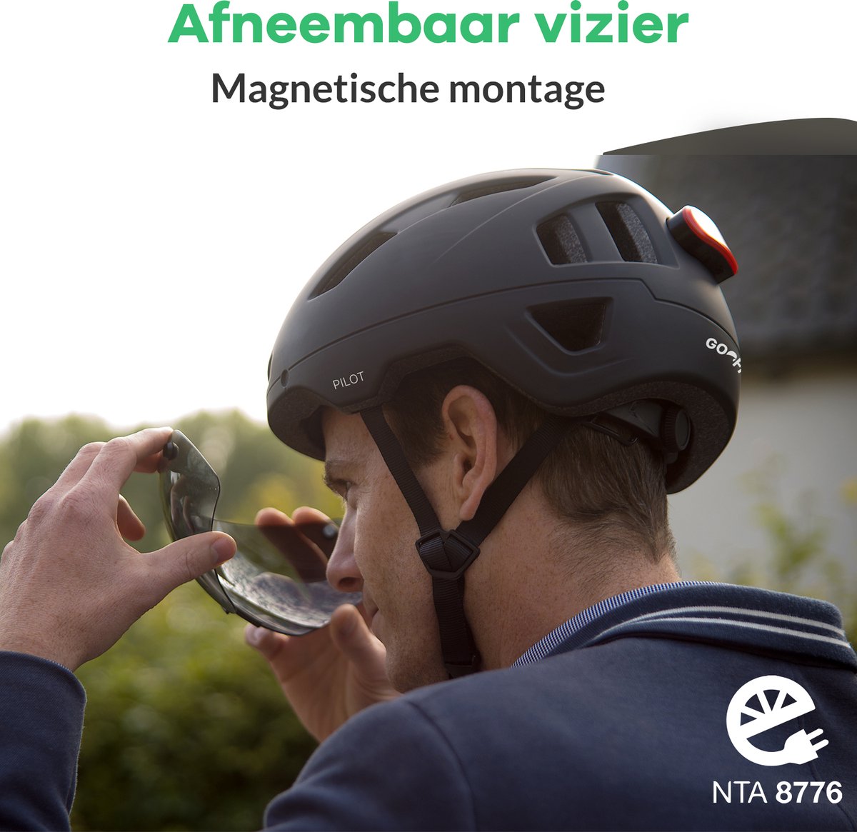 GOOFF® PILOT 4 in 1 speed pedelec helm met afneembaar vizier en ...