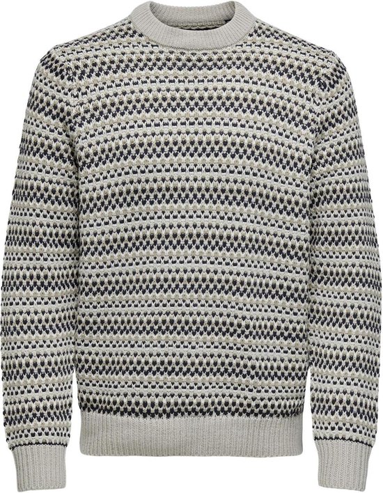 Only & Sons Trui Onsmusa Reg 3 Struc Crew Knit 22027268 Silver Lining Mannen Maat - XXL | bol