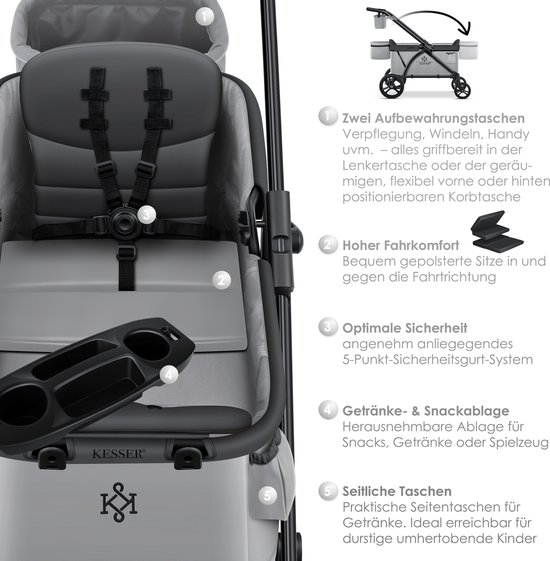 KESSER® Bolderkar Loops 2in1 Ook geschikt als Combi Kinderwagen ...