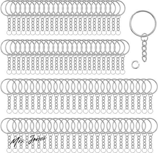 Mrs. Jones 25 mm sleutelhangerringen ringen - sleutelringen met ketting - splitring -... | bol