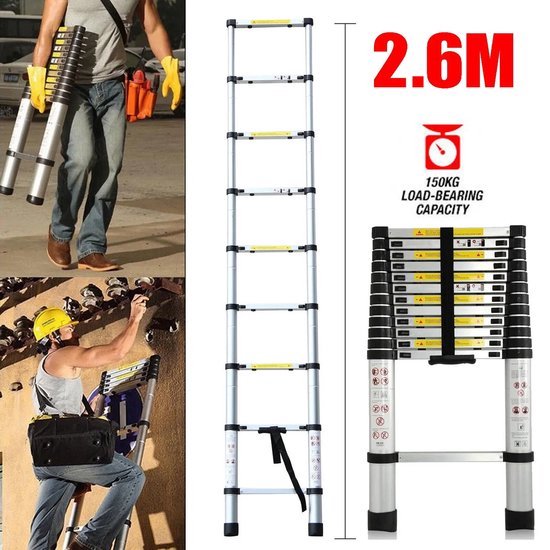 Mrs. Jones - Telescopische Ladder - Uitschuifladder - Draagbare Ladder ...