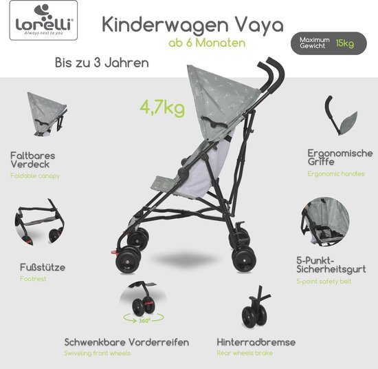 Ultra Lichte Kinderbuggy - Compacte Zitbuggy tot 15 kg met Inklapbare ...