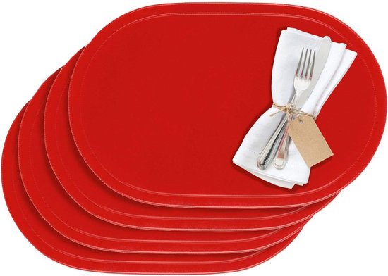 Set van 4 Luxe Vinyl Placemat 45.5 x 29 cm voor Elke Eettafel | bol