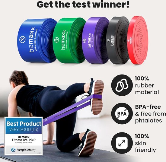 Pull-up bar Latex Weerstandsband Elastiek band Fitness + Trainingsgids ...