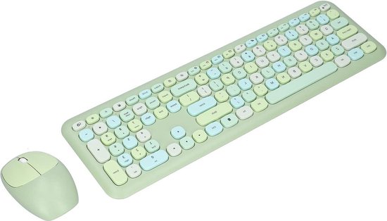 Retro-stijl Draadloze Toetsenbord en Muissets - Ronde Toetsen - Stil ...