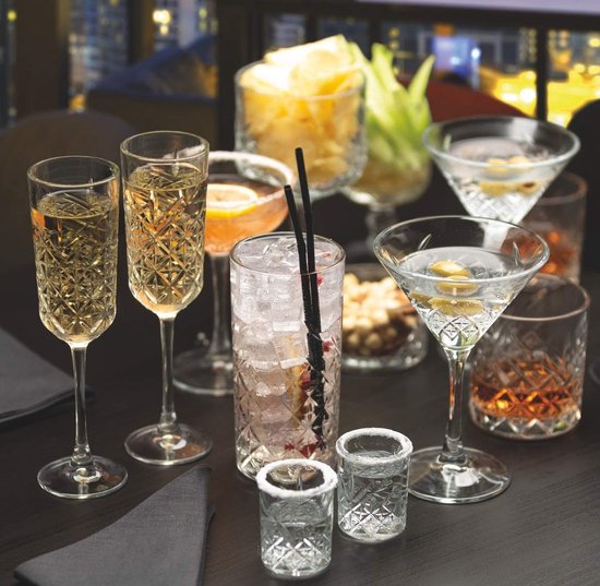 Timeless Shot Glas Stamper - Kristaldesign - 4 stuks - Retro design - 65 ml | bol