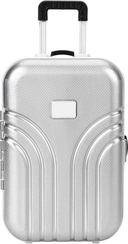 Mini reiskoffer poppen trolleykoffer open gesloten trolley Zilver ...