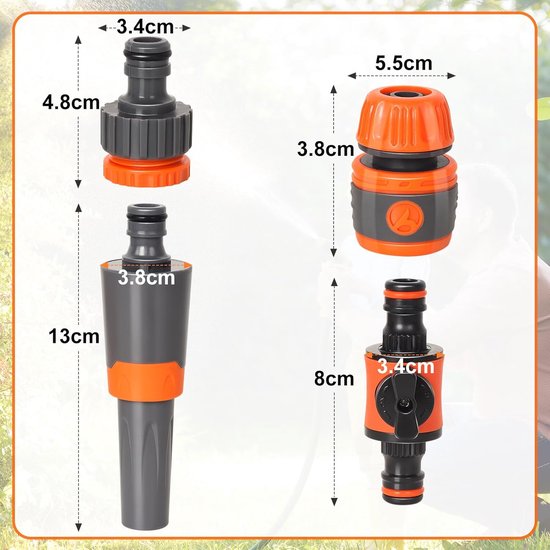 Tuinslangaansluitset, 1/2 inch slangkoppeling voor slangverlenging ...