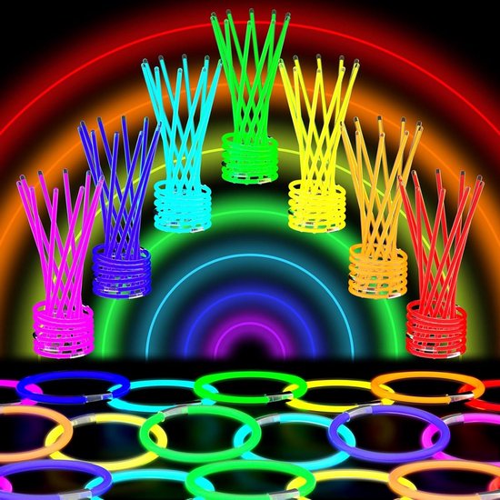 120 lichtgevende staafjes partyset - neonlichtstaafjes - lengte 20 cm ...