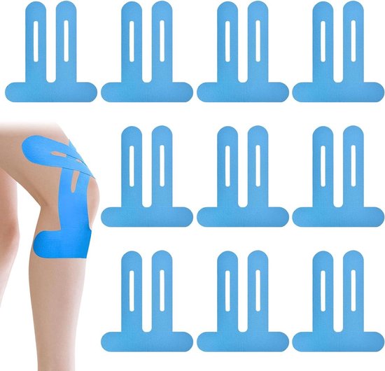Voorgesneden waterdichte fysio tape in blauw - 10 stuks voor kniepijn ...
