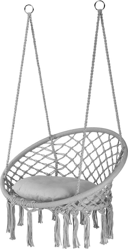 Outtec® XXL Hangstoel met Kussen - tot 150kg - Handgemaakt - Macramé - Hangmand,... | bol
