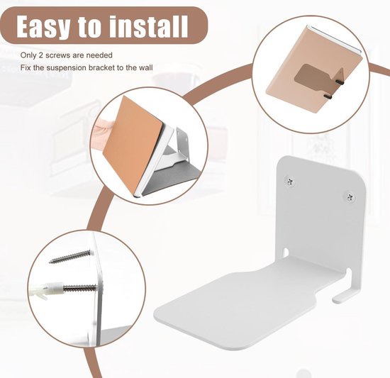 Invisible Bookcase Floating Book Holder Wall Stainless Steel Multi ...