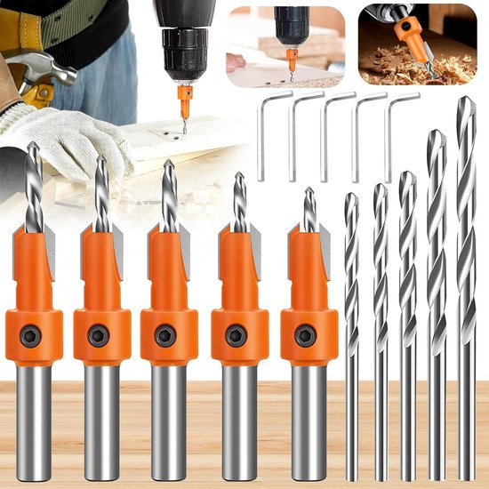 Verzinkboor Set Hss Tapse Boor Verstelbare Verzonken Boor 8 mm Schacht ...