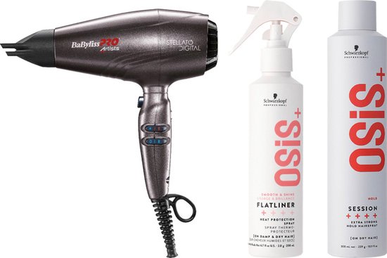 Babyliss PRO 4Artists Rapido Evolution Föhn + Schwarzkopf OSiS+ ...