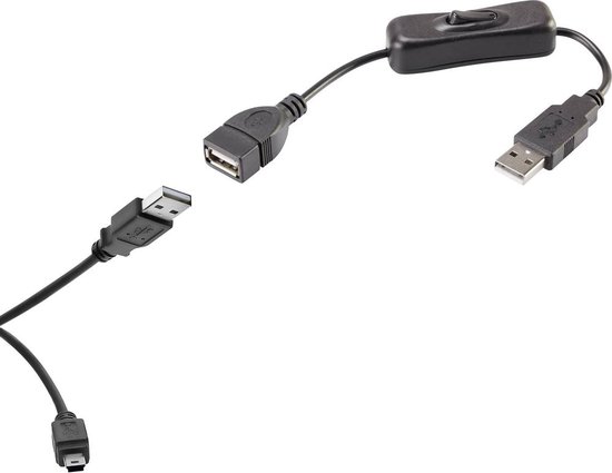 Renkforce USB-kabel USB 2.0 USB-A stekker, USB-mini-B stekker 0.40 m ...