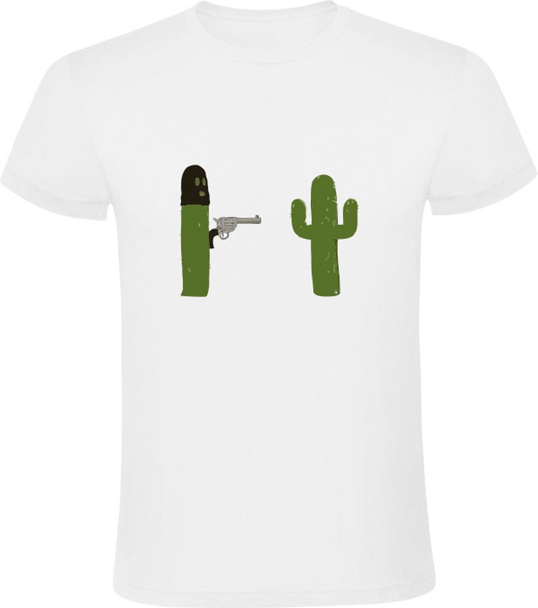 Cactus met geweer Heren T-shirt | wilde westen | gangster | woestijn ...