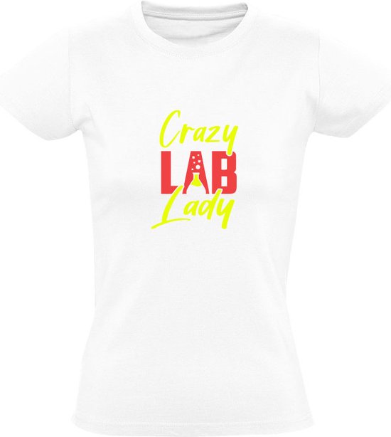 Crazy Lab Lady Dames T-shirt | Laboratorium | Analist | Wetenschapelijk ...