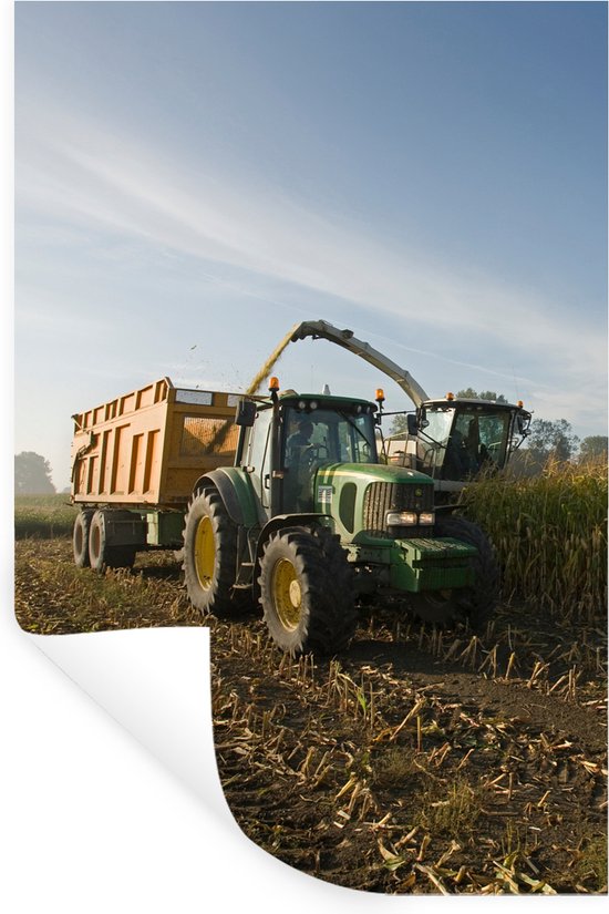 Muurstickers - Sticker Folie - Trekker - Aanhanger - Mais - Groen ...