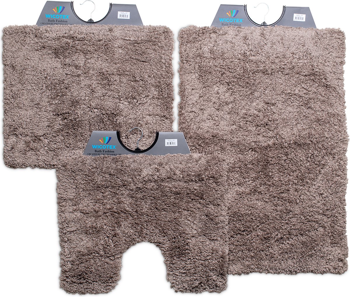 Wicotex - Badmat set - Badmat - Toiletmat - Bidetmat Pure Taupe ...