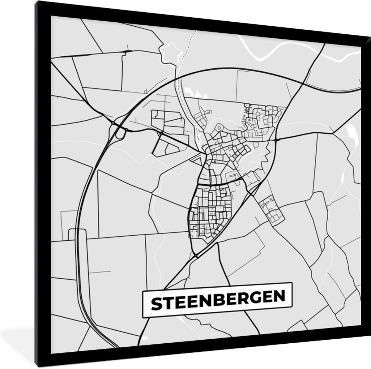 Fotolijst incl. Poster - Plattegrond - Steenbergen - Kaart - Stadskaart ...