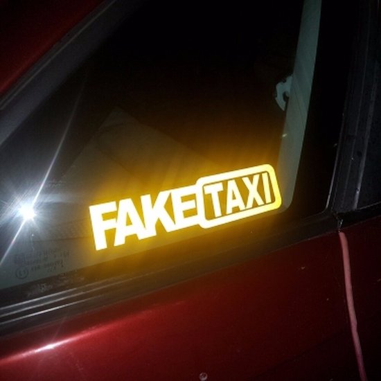Reflecterende Fake Taxi Sticker - Gele Faketaxi (set) | bol