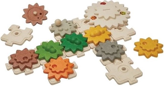 Plan Toys houten puzzel met draaiende tandwielen | bol.com